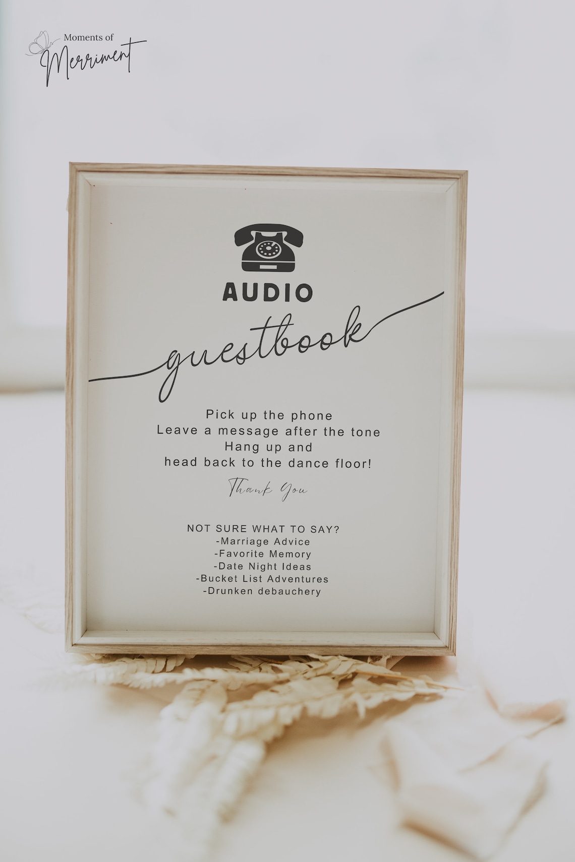 Audio Guestbook Sign Modern Minimalist Audio Guestbook Wedding Phone ...