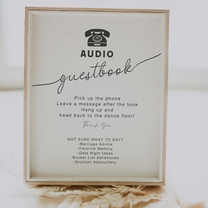 Audio Guestbook Sign | Modern Minimalist Audio Guestbook | Wedding ...