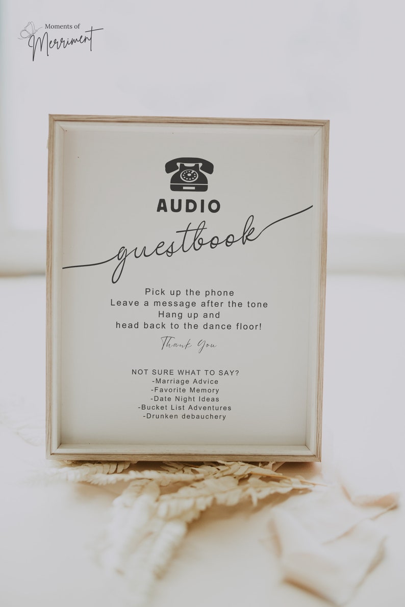 Audio Guestbook Sign | Modern Minimalist Audio Guestbook | Wedding ...