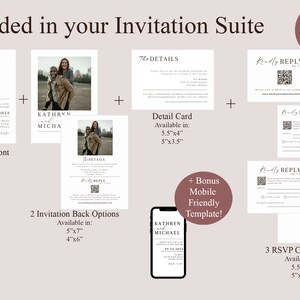 Modern Wedding Invitation Suite Canva | Simple Invitation QR Code ...