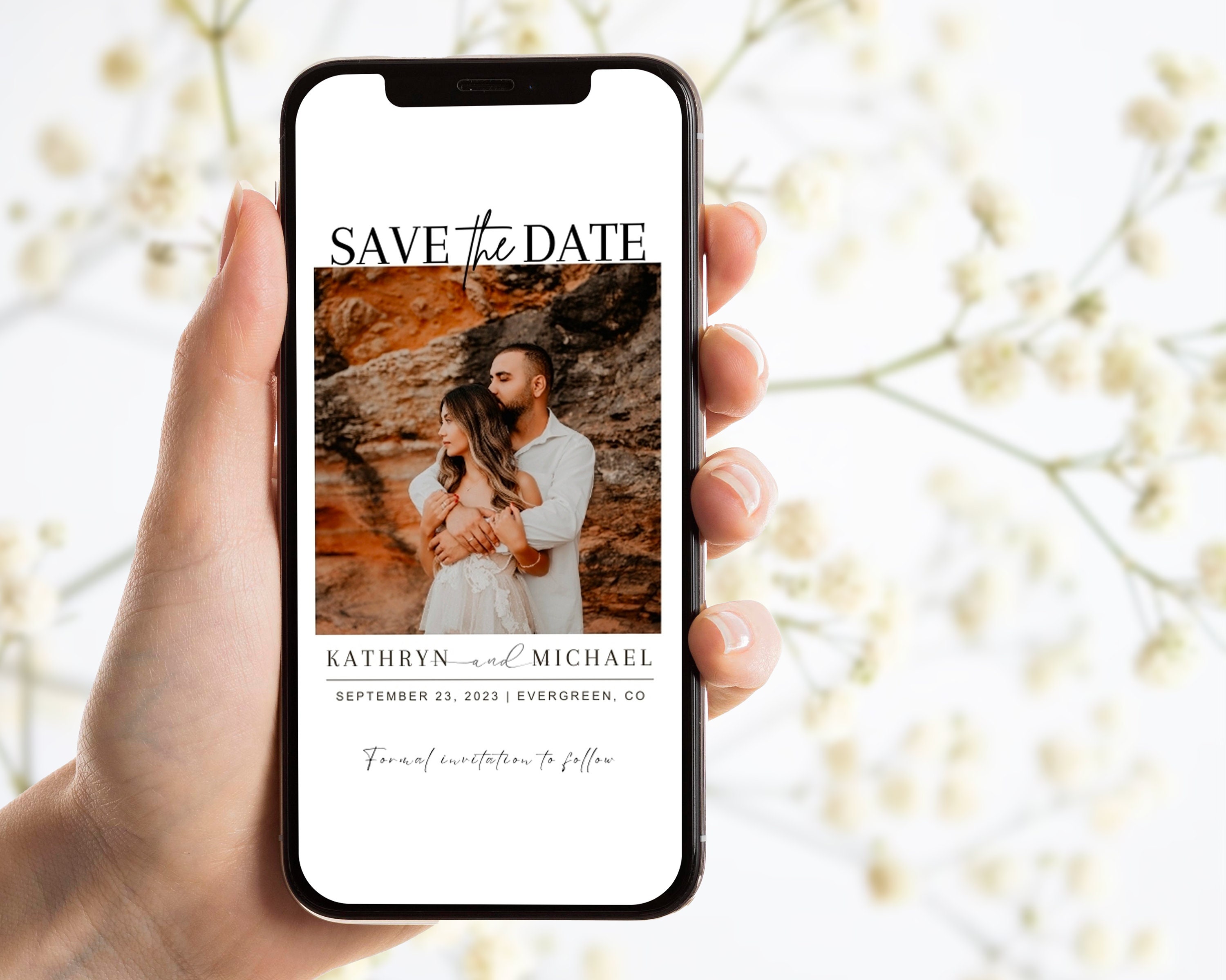Wedding Save the Date Template | Modern Save Our Date | Minimalist Save ...