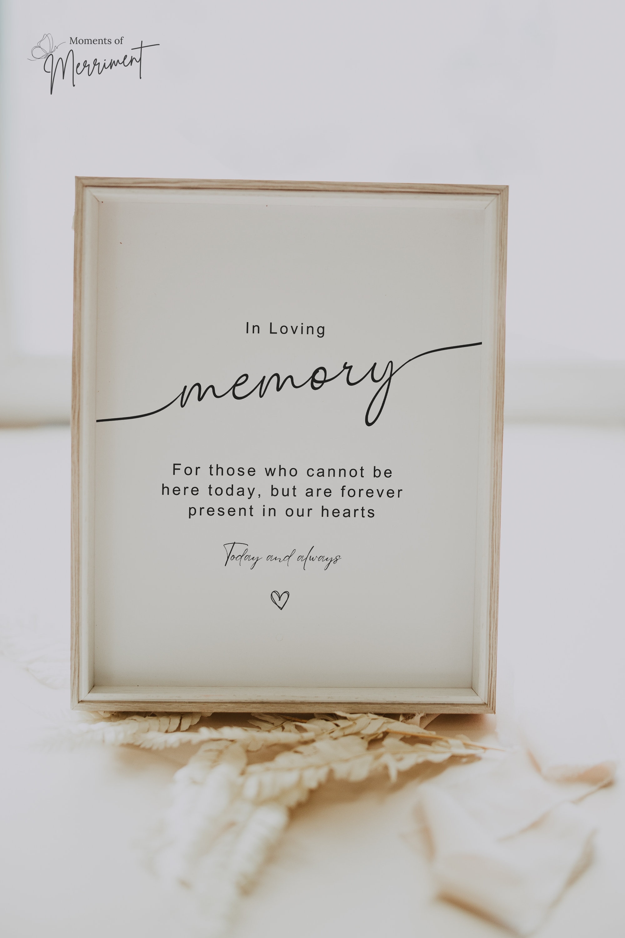 Modern Minimalist in Loving Memory Sign | DIY Wedding Memorial Sign ...