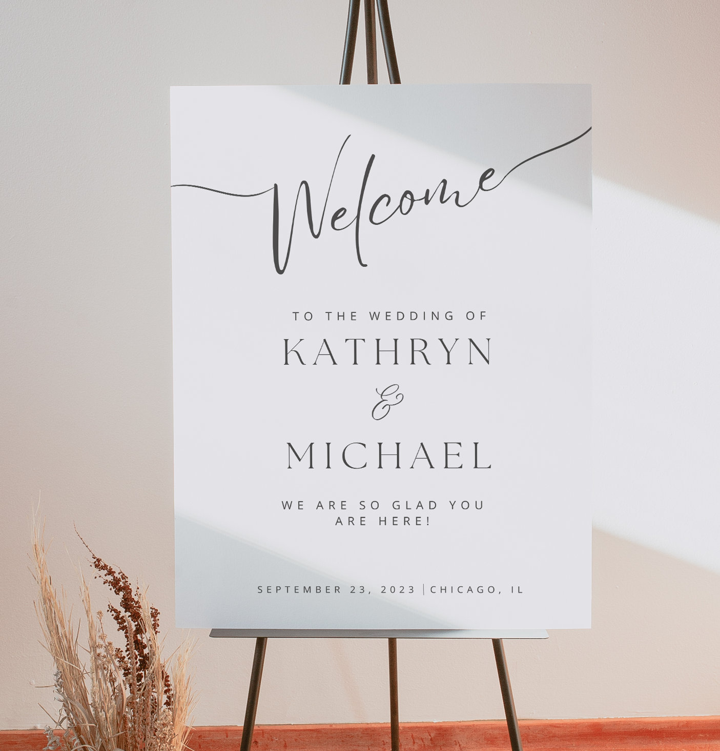 Wedding Welcome Sign | Modern Minimalist Welcome Sign | Calligraphy ...