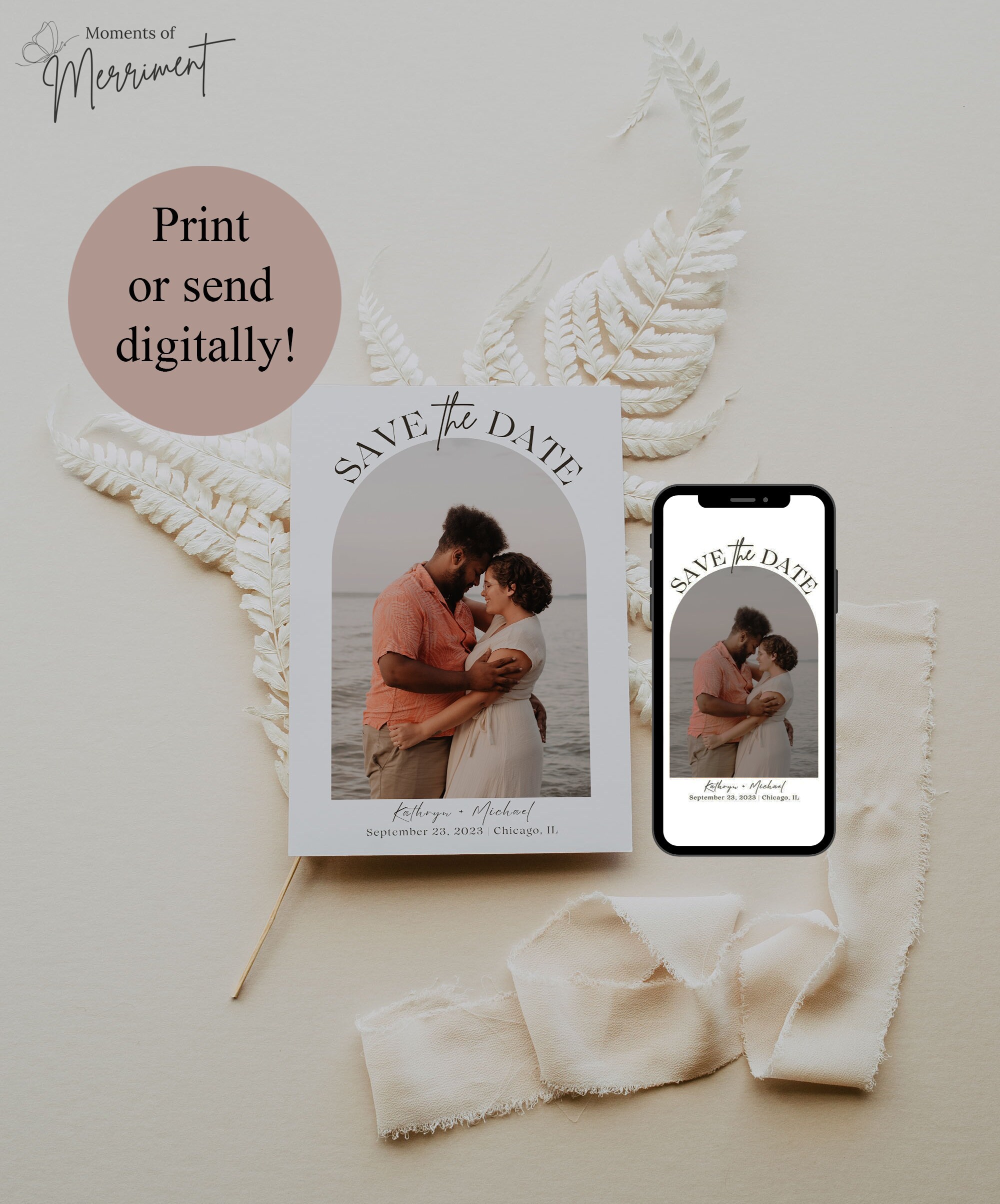 Wedding Save the Date Template Modern Save Our Date Minimalist Save the ...