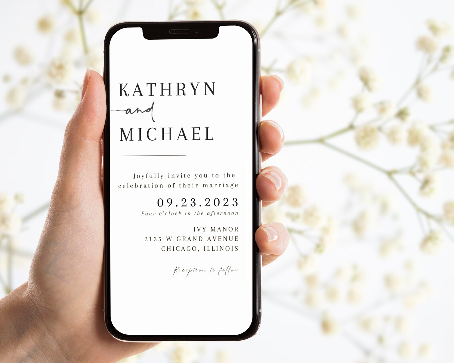 Modern Wedding Invitation Suite Canva Simple Invitation QR Code Boho ...