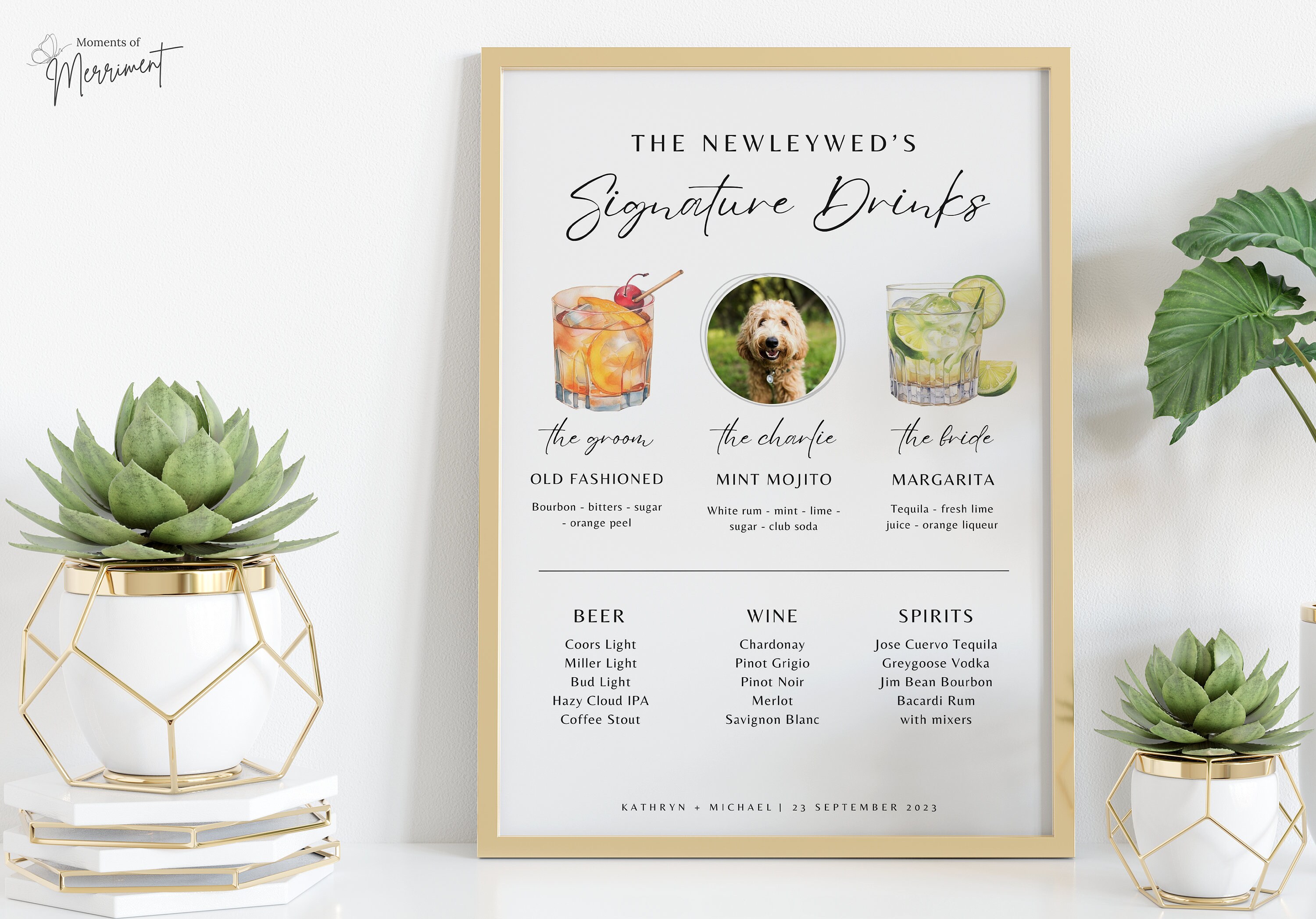 Pet Signature Cocktail Menu | Dog Photo Signature Drink Sign ...