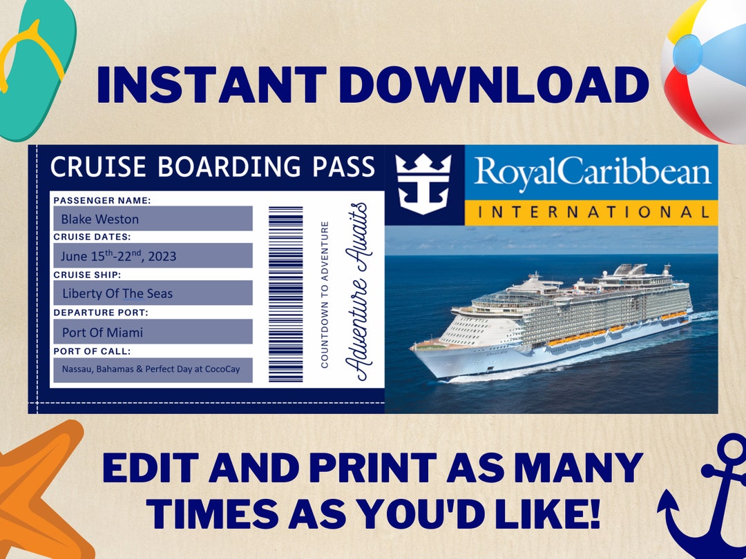 Personalized Boarding Pass For Royal Caribbean Cruise Instant Download personalized-boarding-pass-for-royal-caribbean-cruise-instant-download