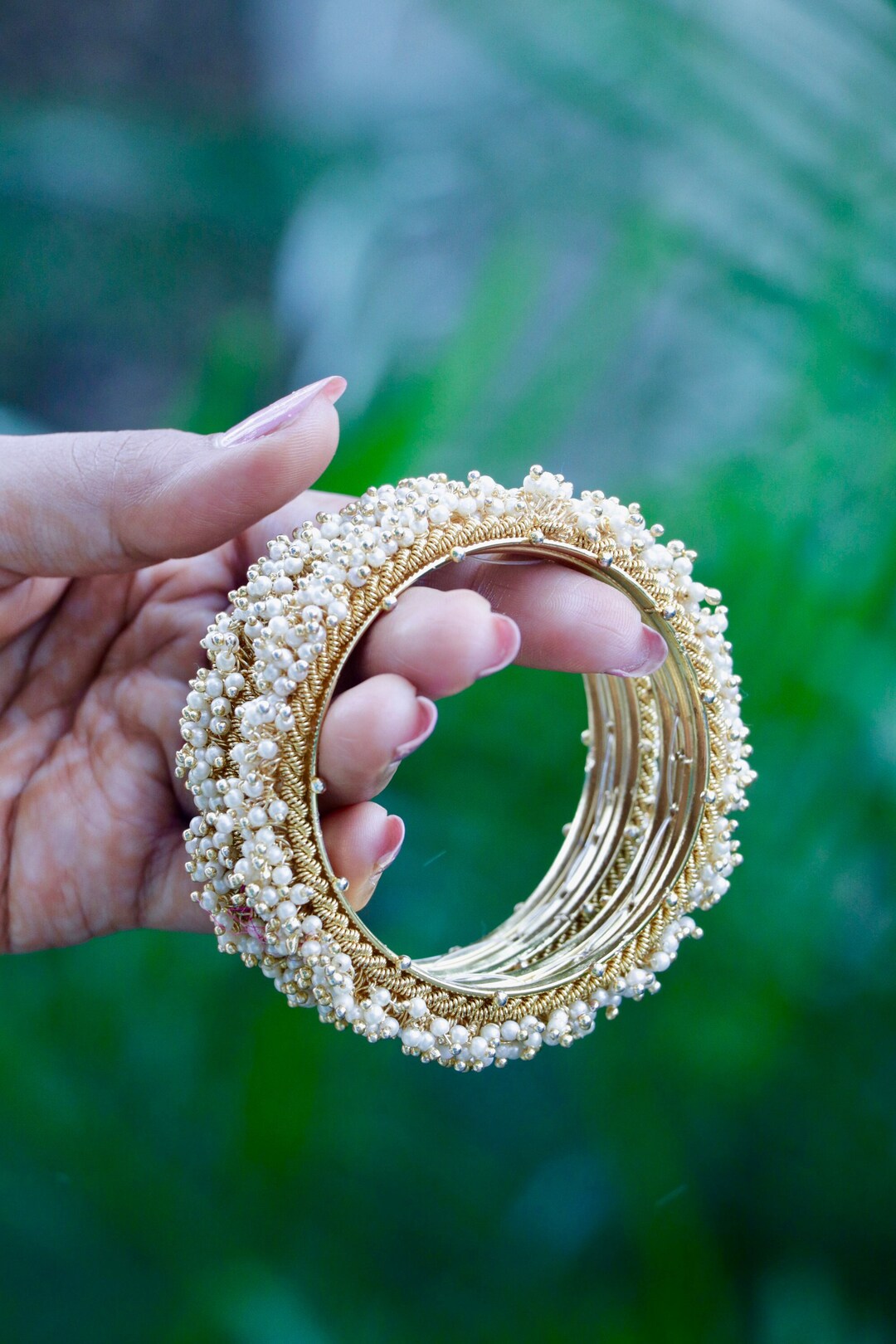 Cluster Pearl Bangles - Phulari Bangles - Etsy