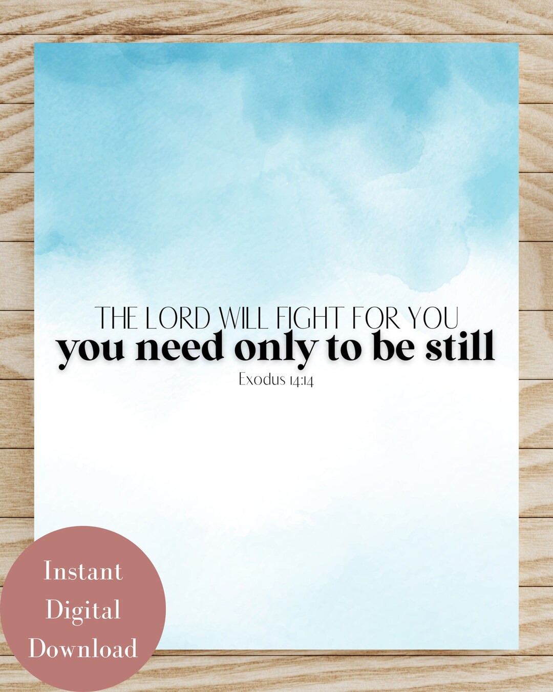 Exodus 14:14, the Lord Will Fight for You, Scripture Art Print ...