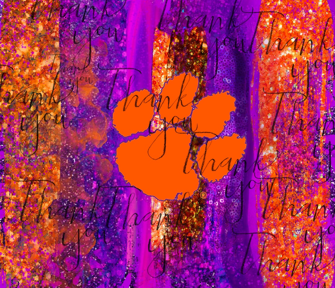 Tiger Paw Print Orange and Purple PNG - Etsy