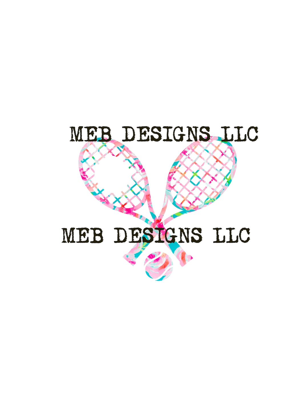 Floral Print Tennis Racket With Ball and Single Racket and Cutout Png ...
