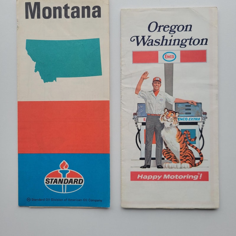 Vintage Road Maps - Etsy