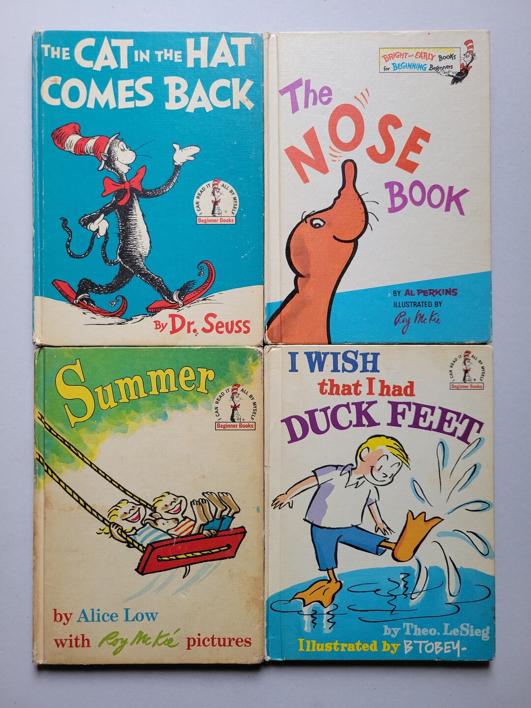 Vintage Dr. Seuss Beginner Books (4 Books) Cat in the Hat Comes Back ...