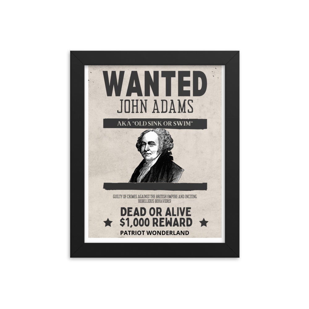 Rebellious John Adams Wanted Poster Framed - Etsy