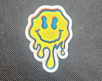 Dripping/melting Smiley Face Vinyl Sticker/decal - Etsy