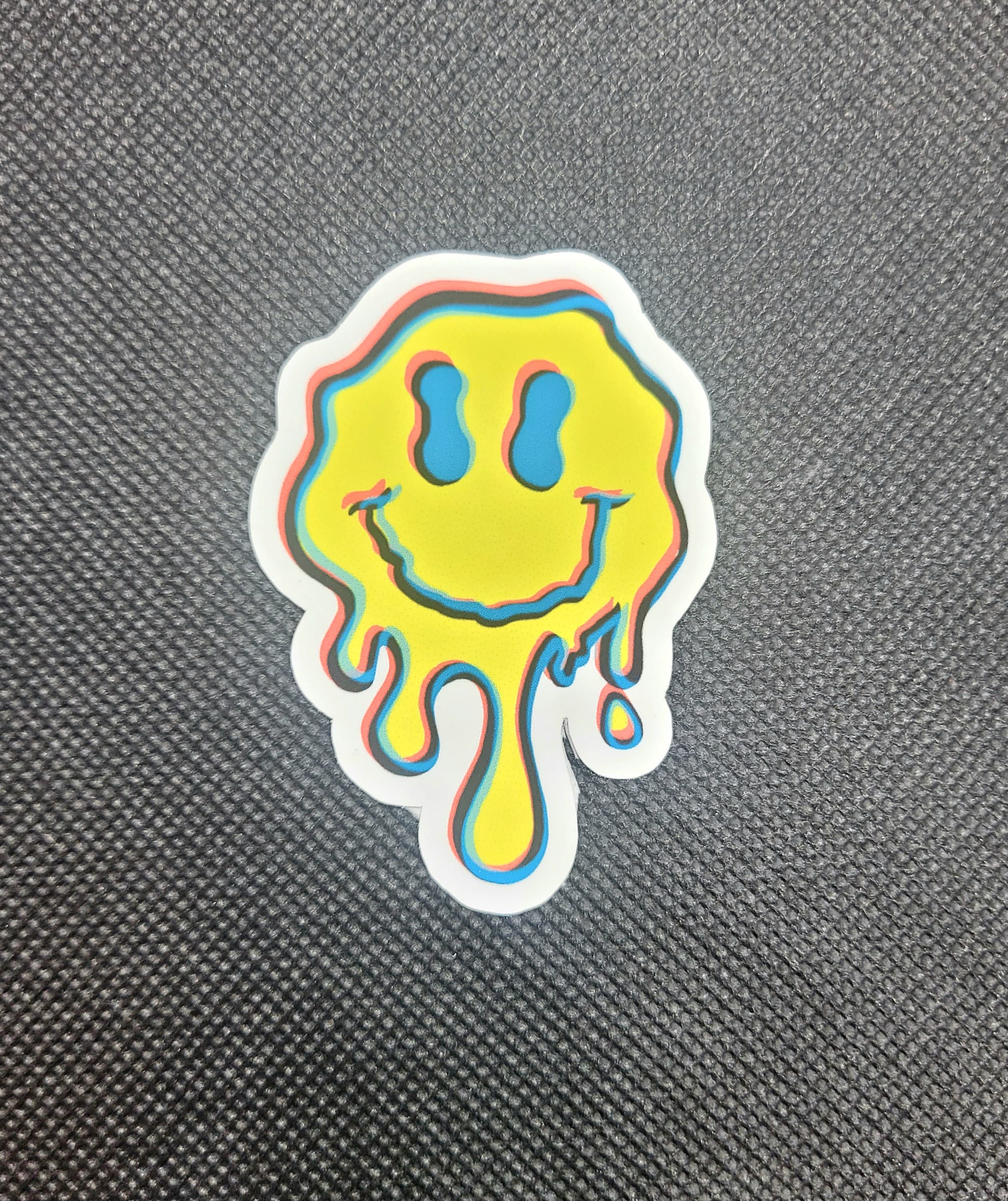 Melted Smiley Face Vinyl Sticker - Etsy