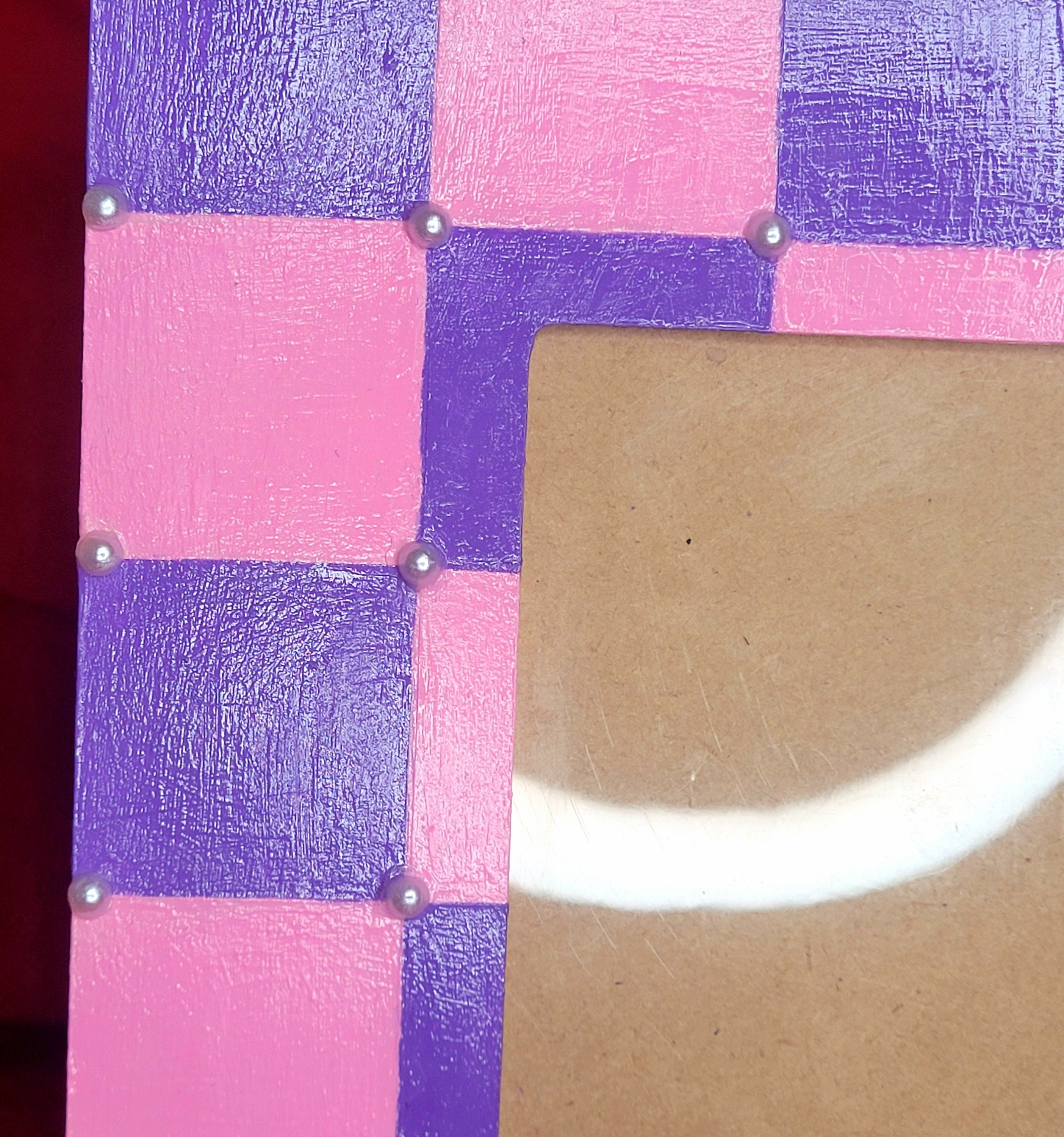 Checkerboard Hand Painted Retro Wood Picture Frame - Pearl Accents - Etsy