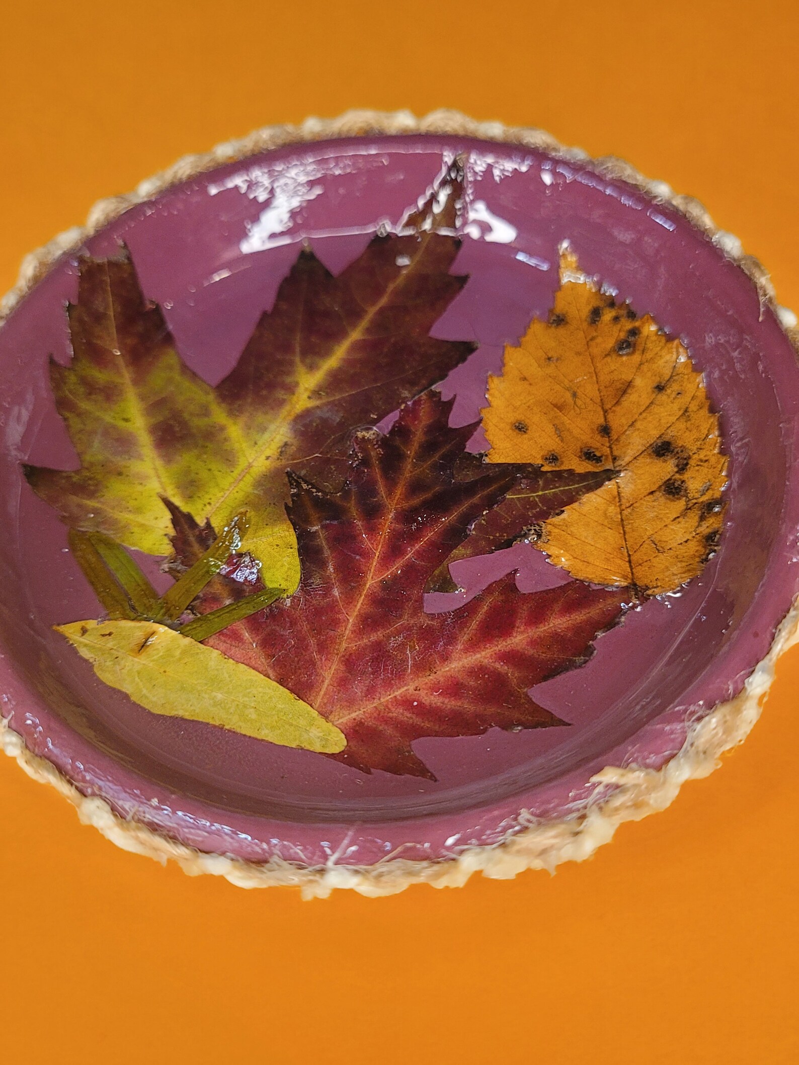 Hand Painted Jewelry Trinket Dish With Real Autumn Leaves - Purple - Etsy