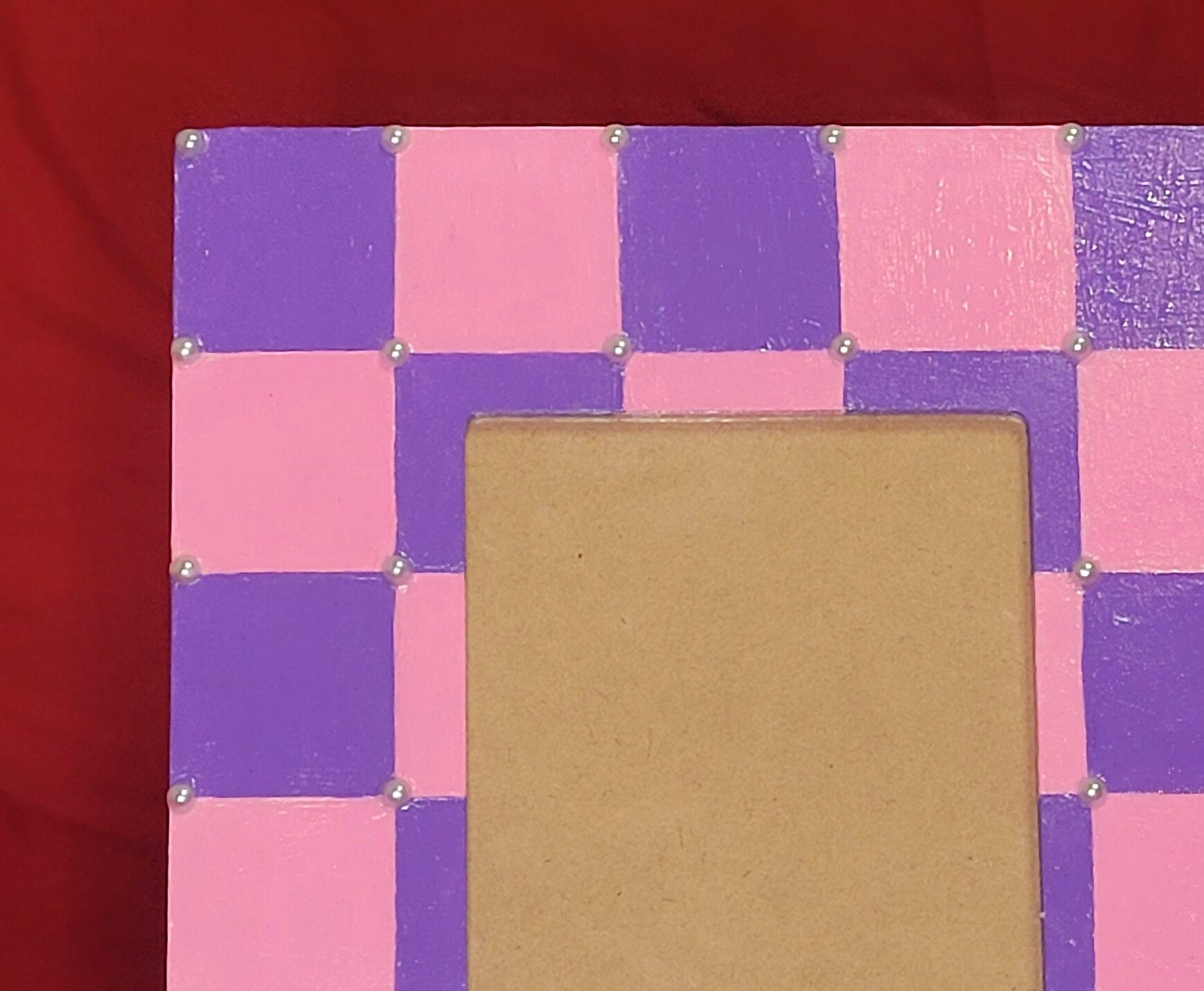 Checkerboard Hand Painted Retro Wood Picture Frame - Pearl Accents - Etsy