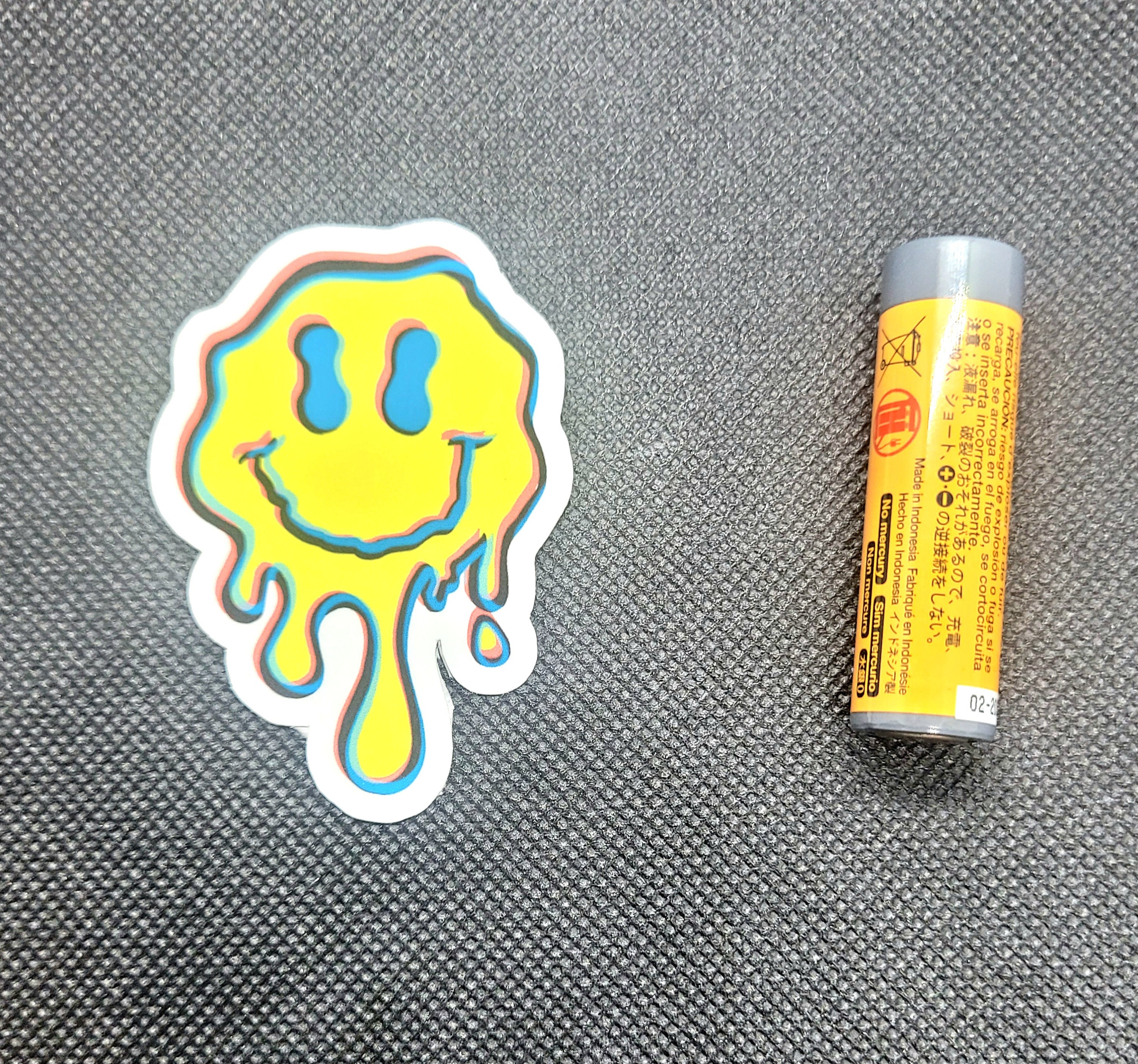 Melted Smiley Face Vinyl Sticker - Etsy