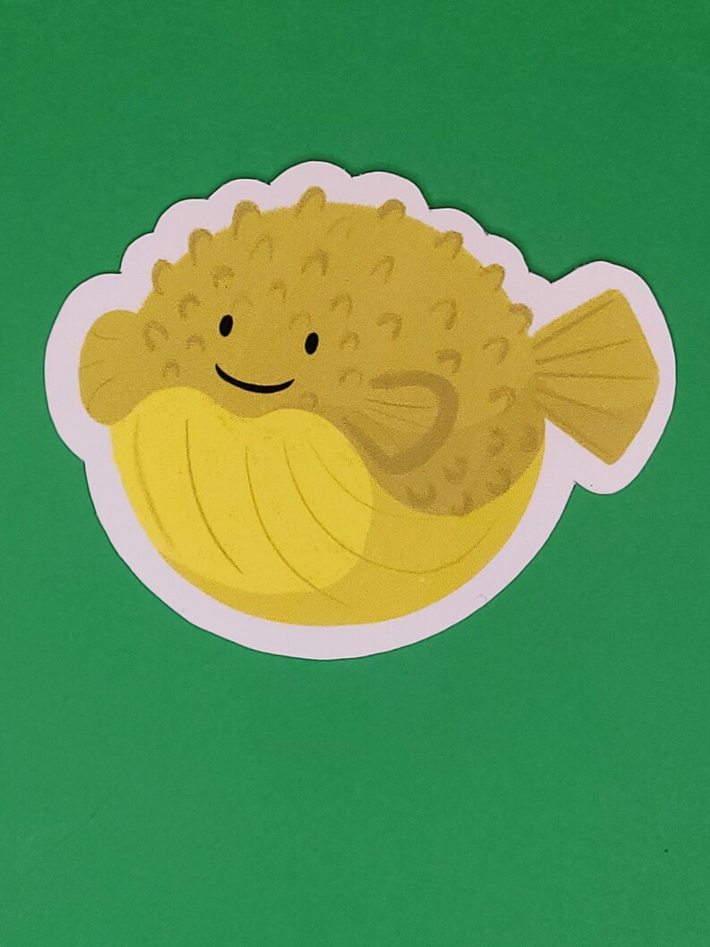 Pufferfish Vinyl Sticker - Etsy