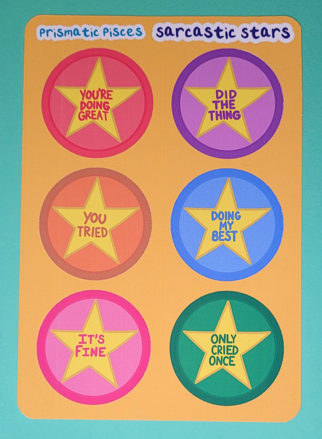 The Sarcastic Stars Sticker Sheet - Etsy
