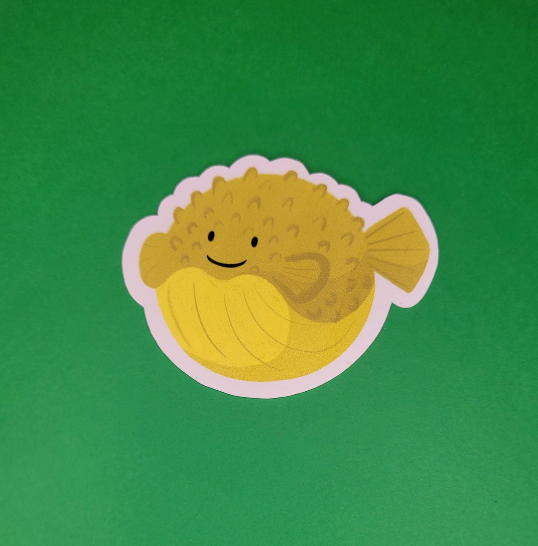 Pufferfish Vinyl Sticker - Etsy