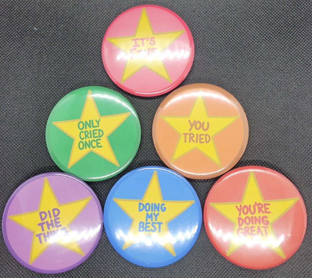Sarcastic Stars Pin Back Button Complete Set - Etsy