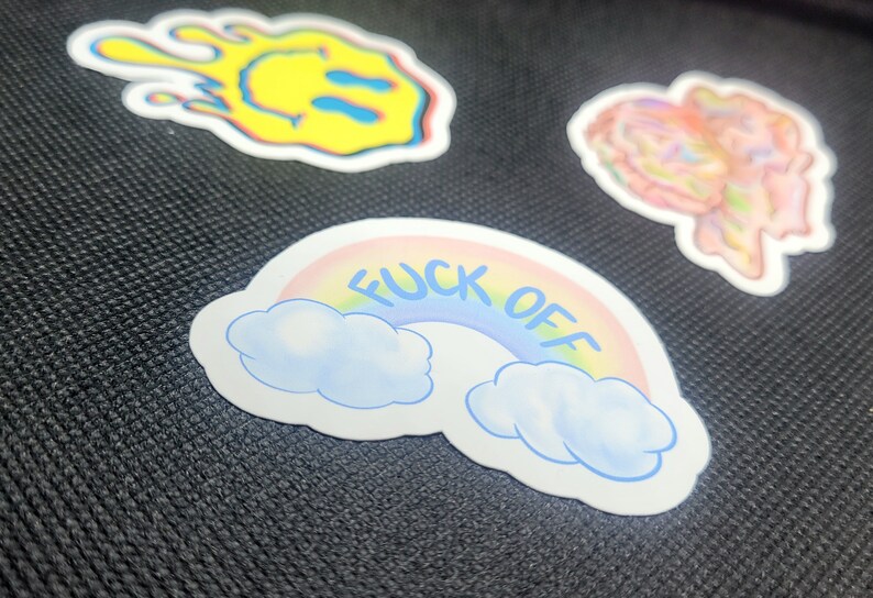 Aggressive Rainbow Vinyl Sticker - Etsy