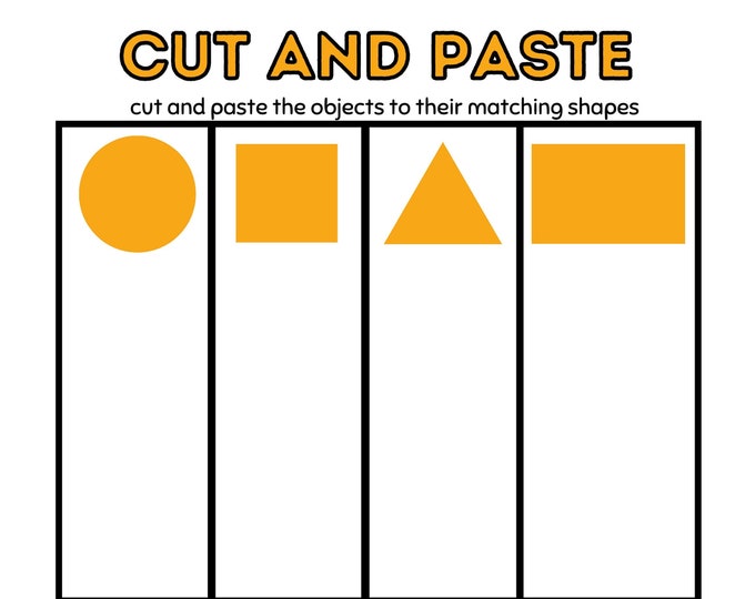 Editable Cut and Paste Shapes Activity Worksheet for Preschool for Word ...