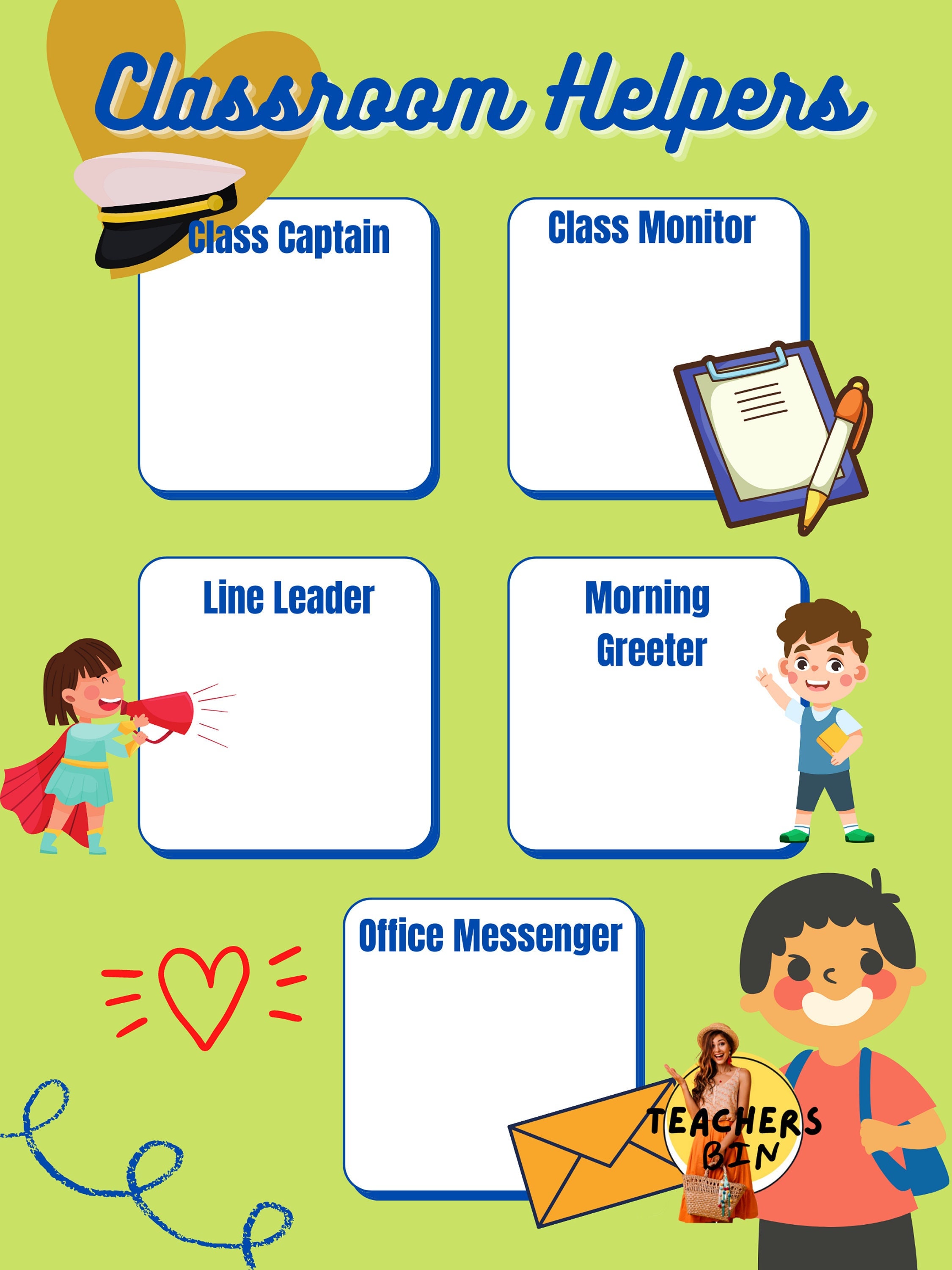 Classroom Helper Clipart Line Leader