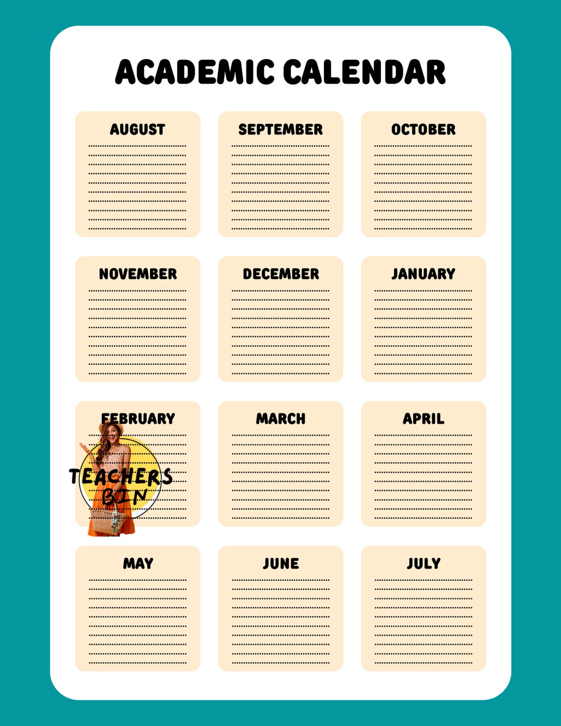 Editable 9 Pages Teacher's Planner Back to School Folder - Etsy