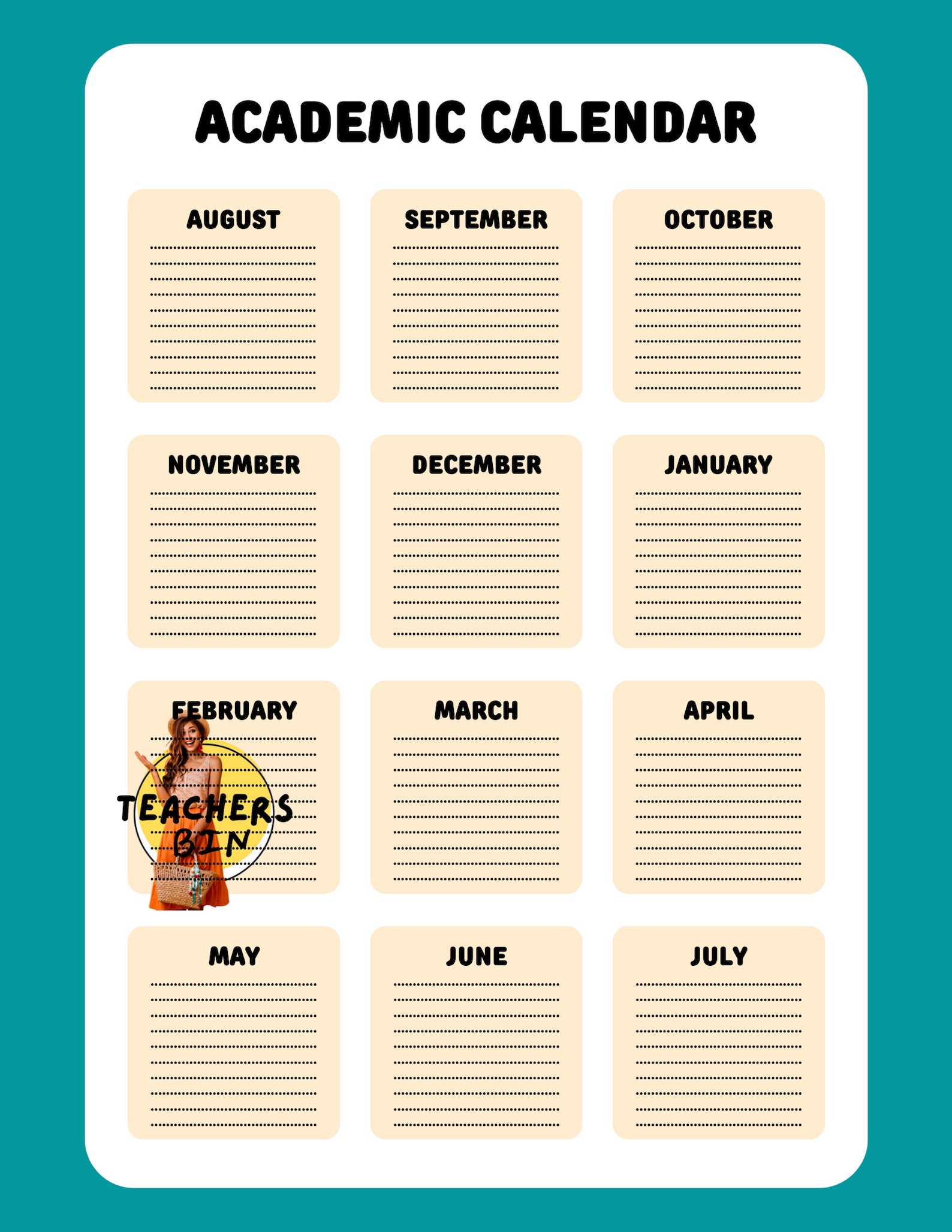 Editable 9 Pages Teacher's Planner Back to School Folder - Etsy