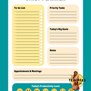 Editable 9 Pages Teacher's Planner Back to School Folder - Etsy