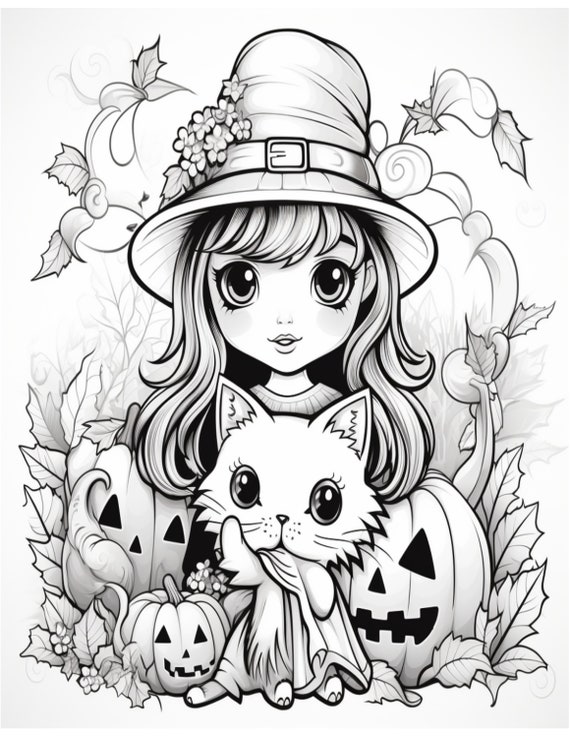Halloween Coloring Pages For Girls