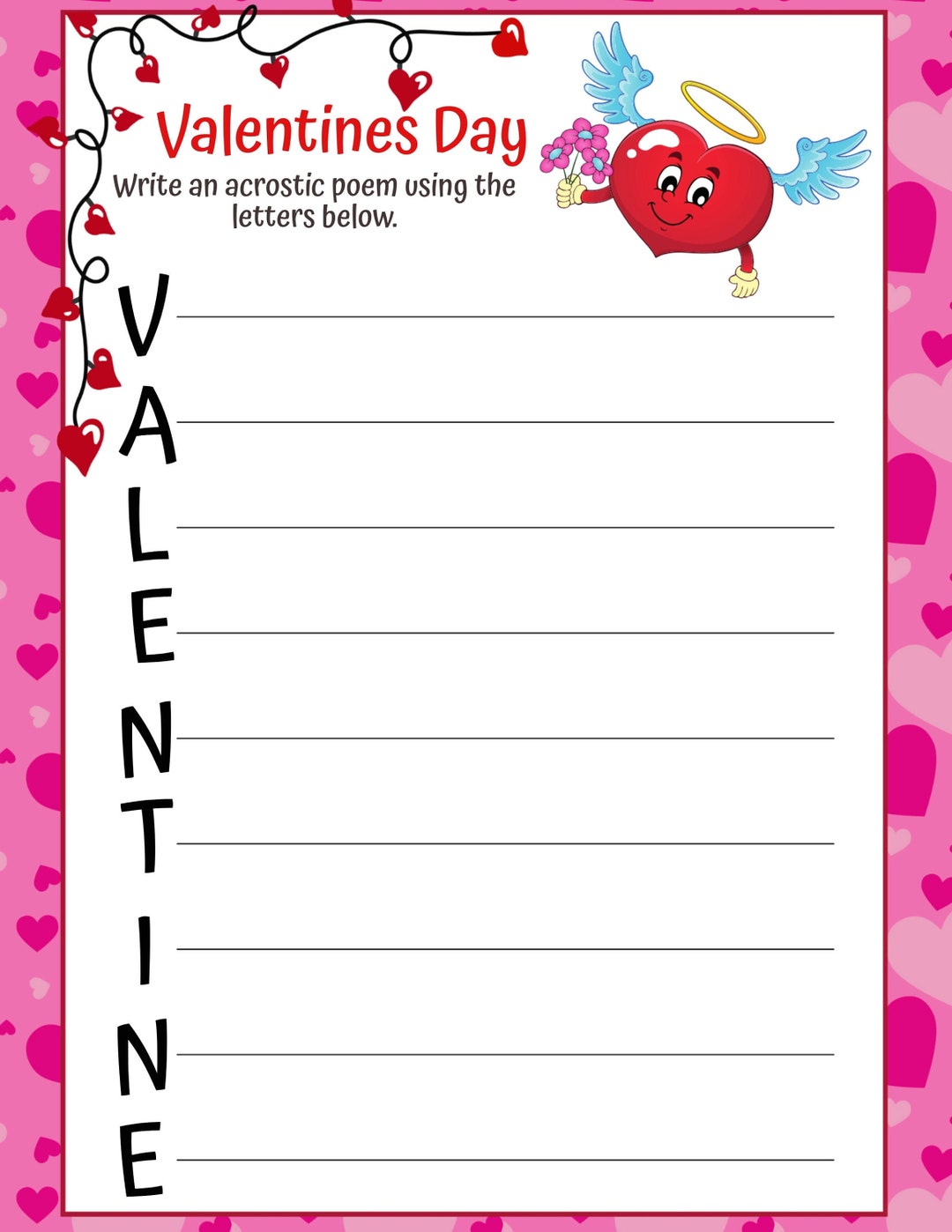 Valentines Write an Acrostic Poem With These Letters - Etsy