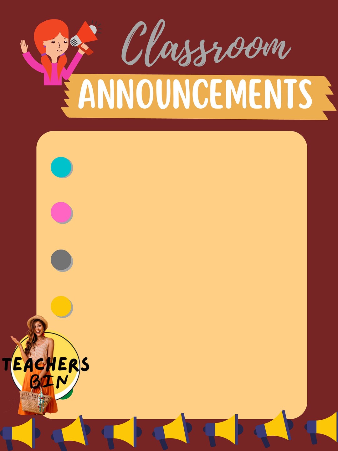 Editable Class Announcement Cute Poster For Word Teachers Etsy Editable Class Announcement Cute Poster For Word Teachers Etsy