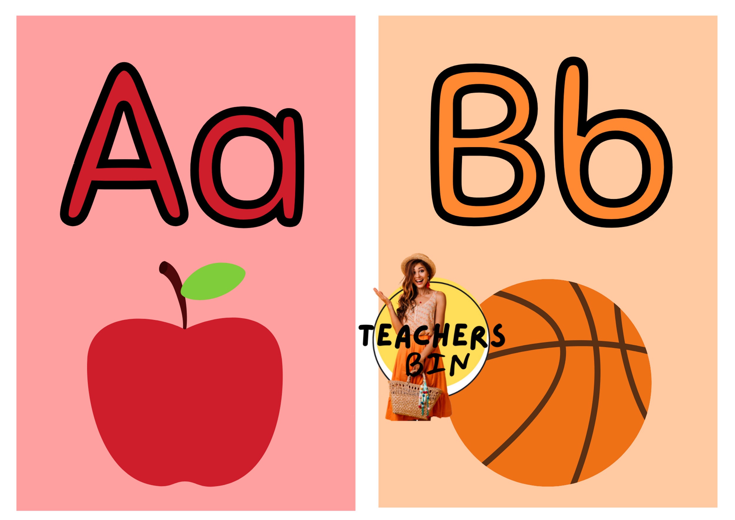 Editable 9 Pages Alphabet Flashcards Kindergarden for Word - Etsy