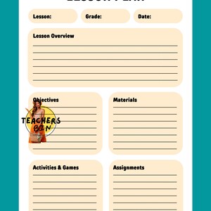 Editable 9 Pages Teacher's Planner Back to School Folder - Etsy