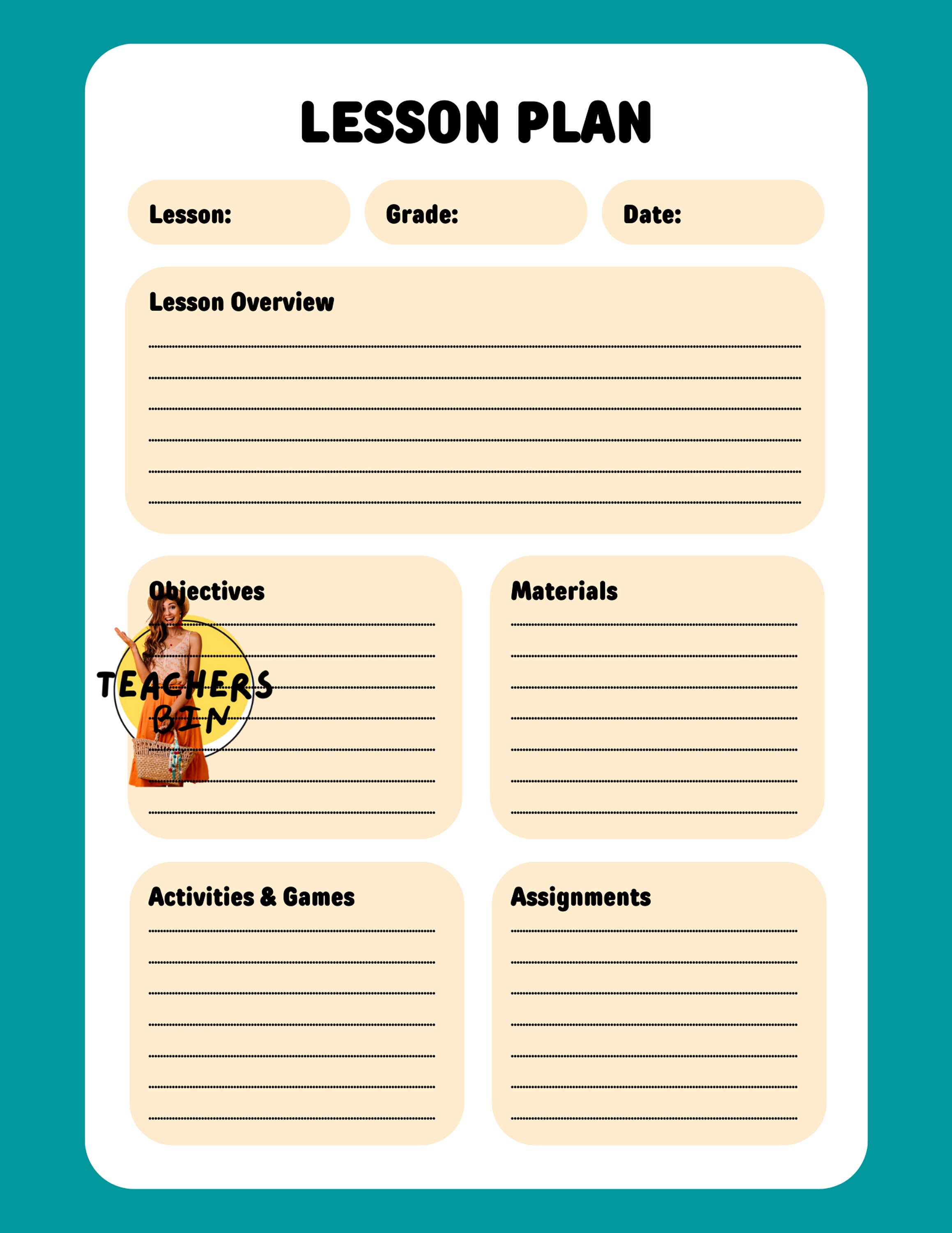 Editable 9 Pages Teacher's Planner Back to School Folder - Etsy