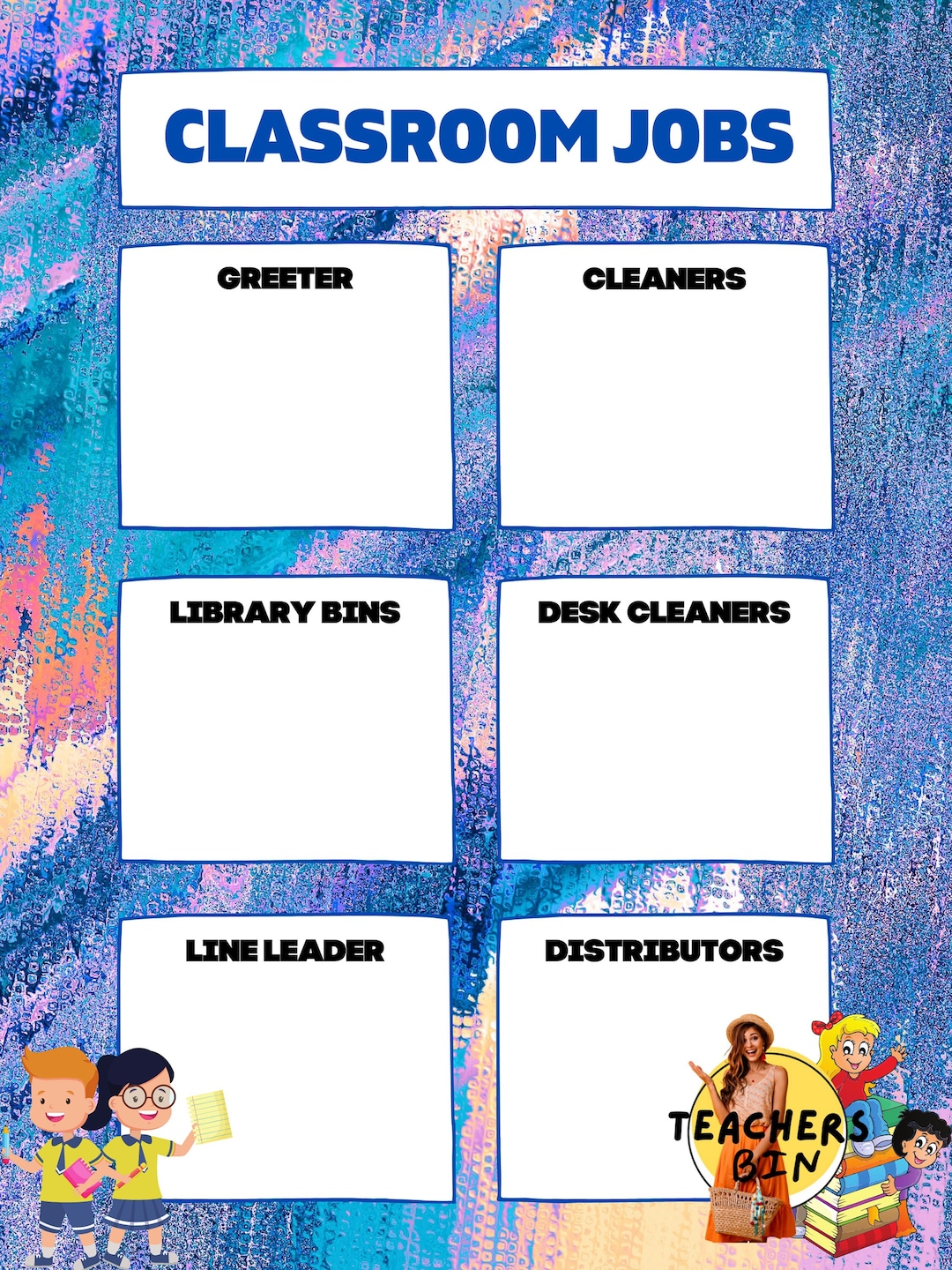 Student Jobs Classroom Pastel Poster for Word Teachers Bin - Etsy