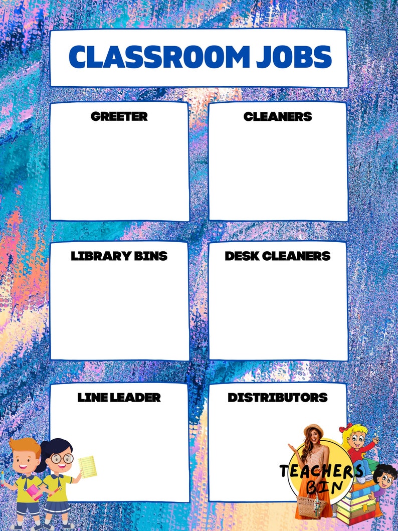 Student Jobs Classroom Pastel Poster for Word Teachers Bin - Etsy