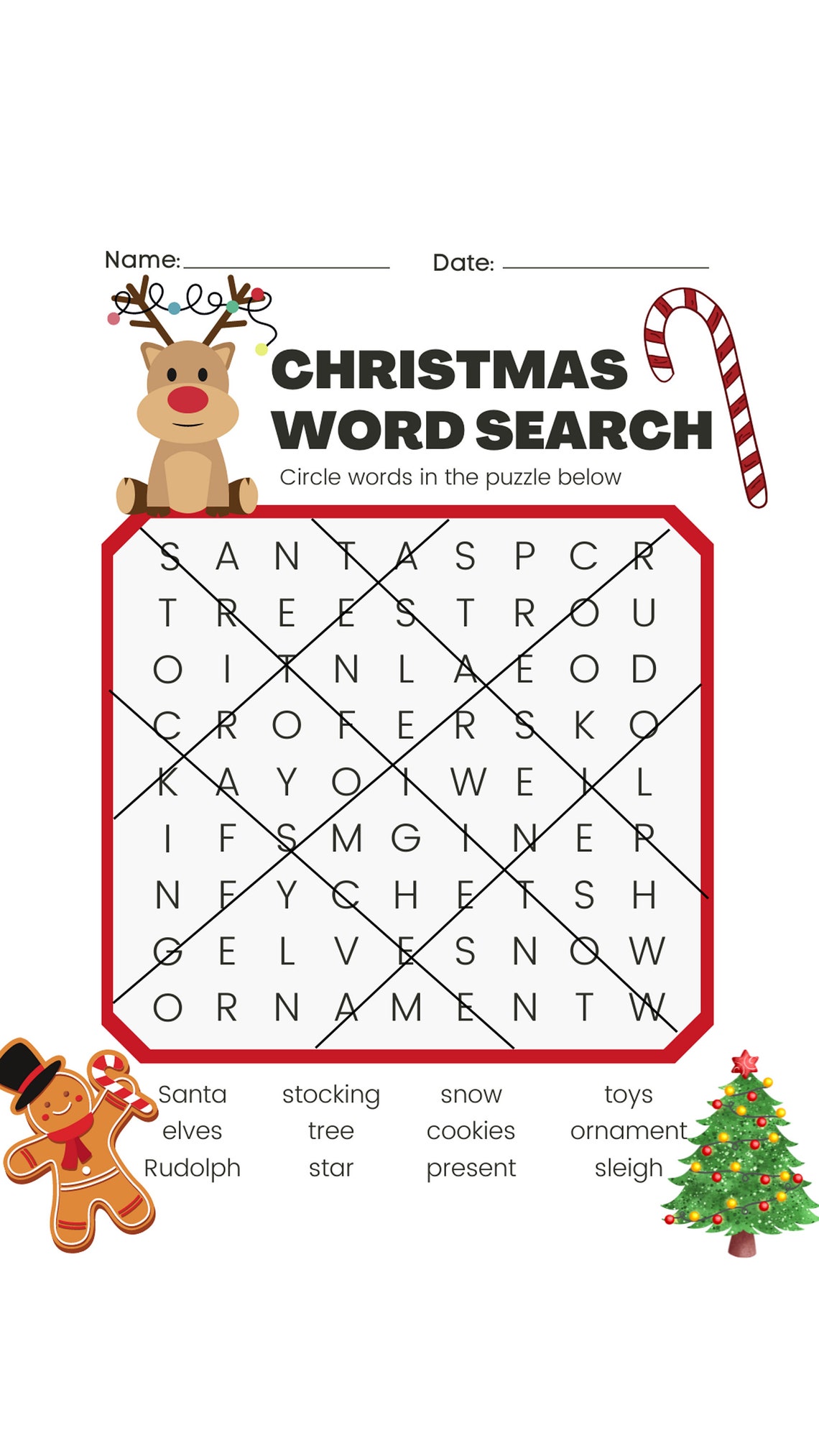 Christmas Word Search Worksheet for Word Teachers Bin - Etsy