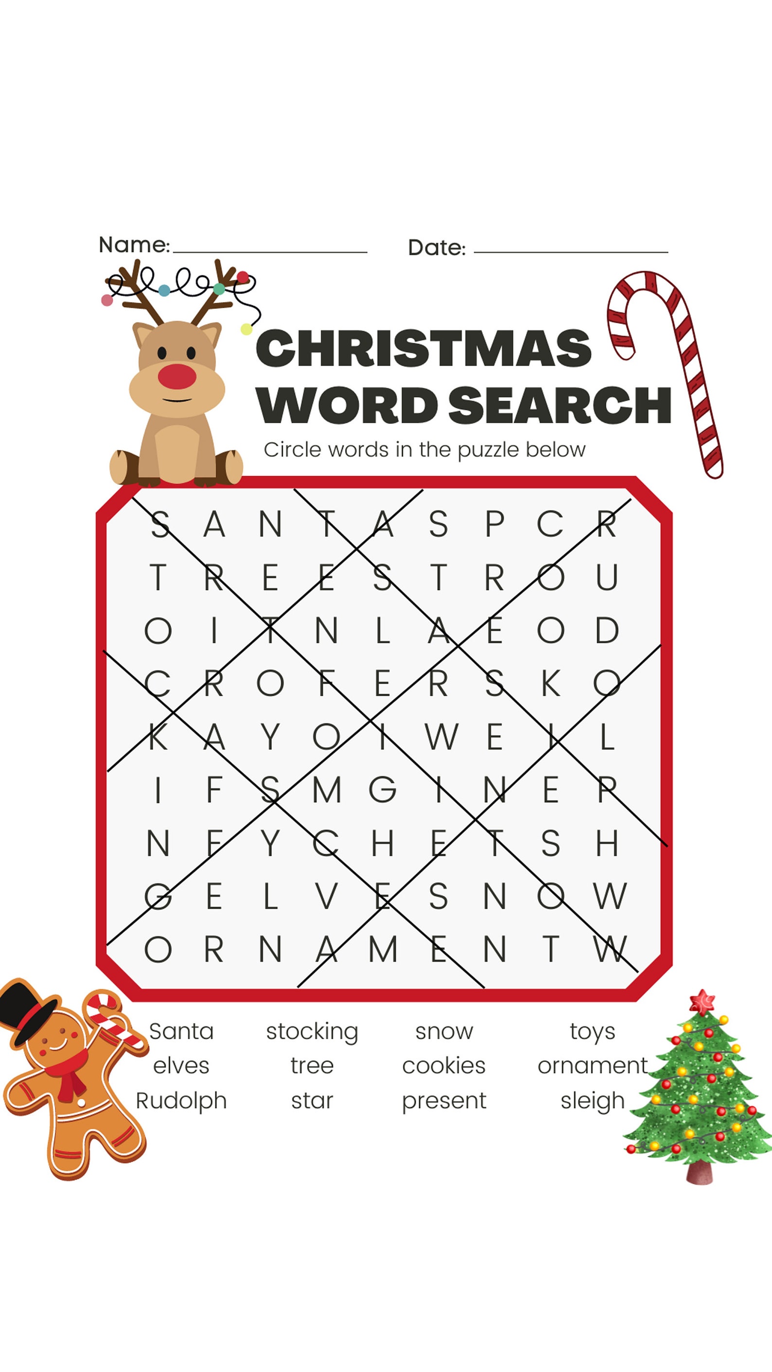 Christmas Word Search Worksheet for Word Teachers Bin - Etsy
