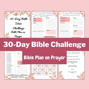 30 Day Bible Challenge, 30 Day Tracker, Bible Reading Plan, Prayer ...