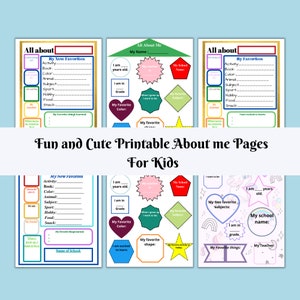 About Me Pages, All About Me, Learn All About Me, Printable, First Day ...