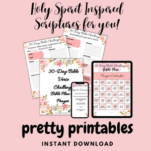 30 Day Bible Challenge, 30 Day Tracker, Bible Reading Plan, Prayer ...