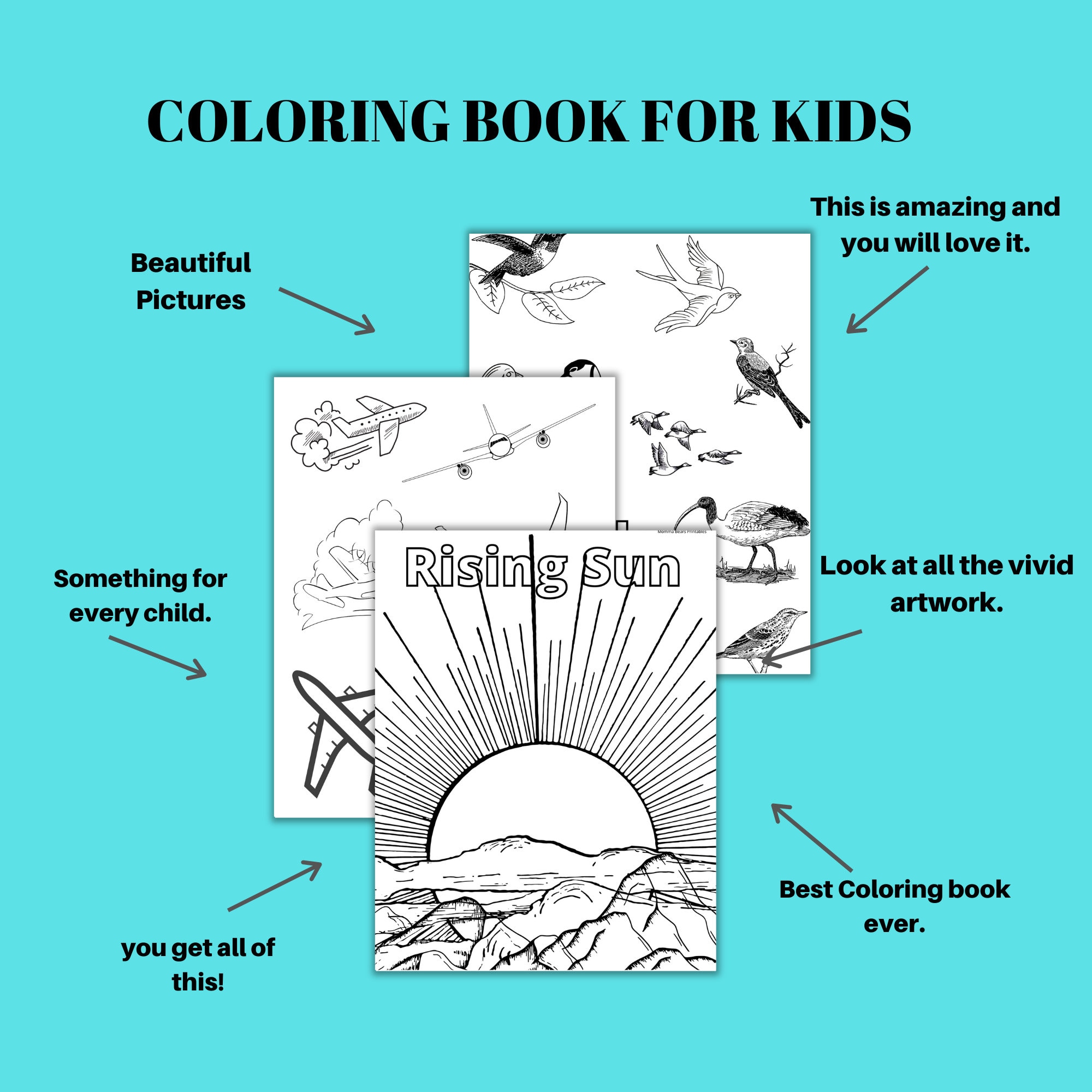 Coloring Book for Kids, Kids Coloring Pages, Children's Coloring Book ...