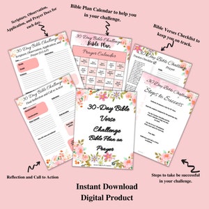 30 Day Bible Challenge, 30 Day Tracker, Bible Reading Plan, Prayer ...
