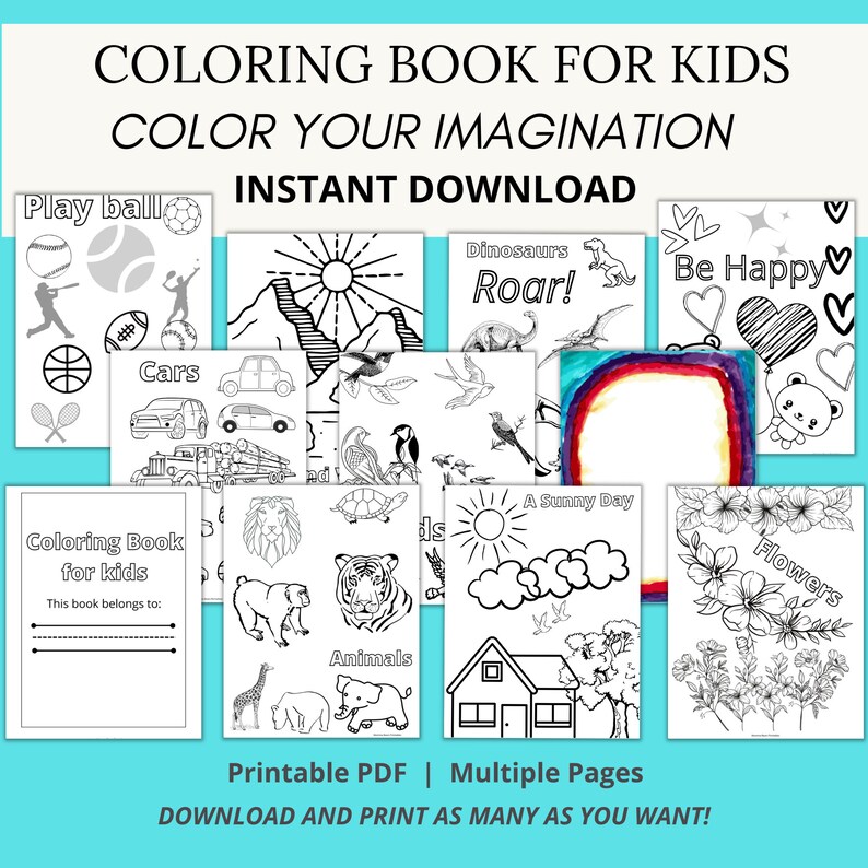 Coloring Book for Kids, Kids Coloring Pages, Children's Coloring Book ...